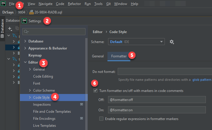 JetBrains DataGrip 中如何讓 Formatter 工具跳過特定 SQL 程式碼區塊不執行格式化 - 四維二木之家